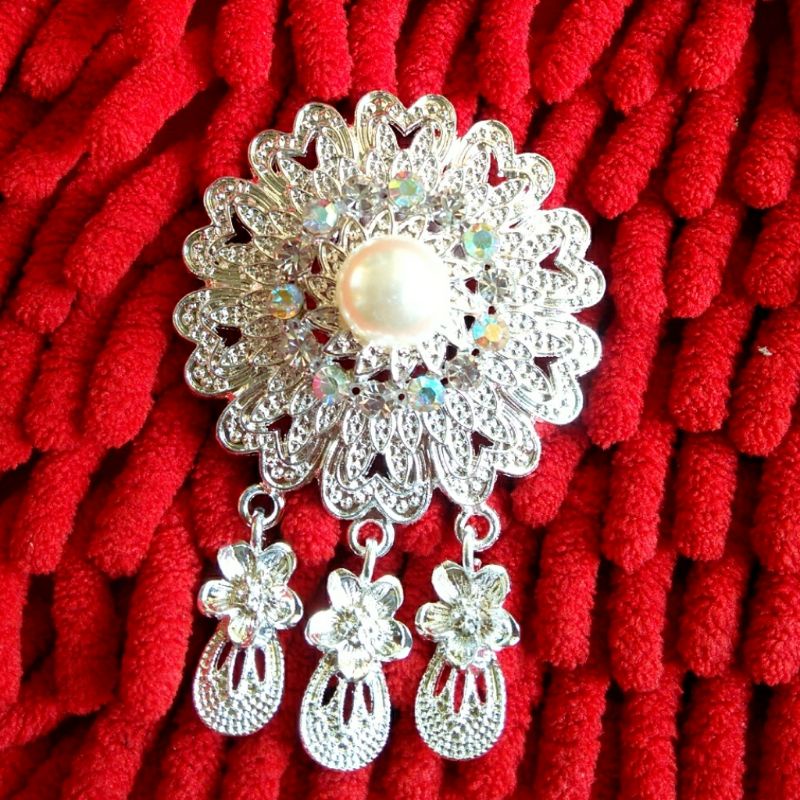 PUTIH Abr G7537 Ethnic Brooch silver White Gold modern kebaya ...