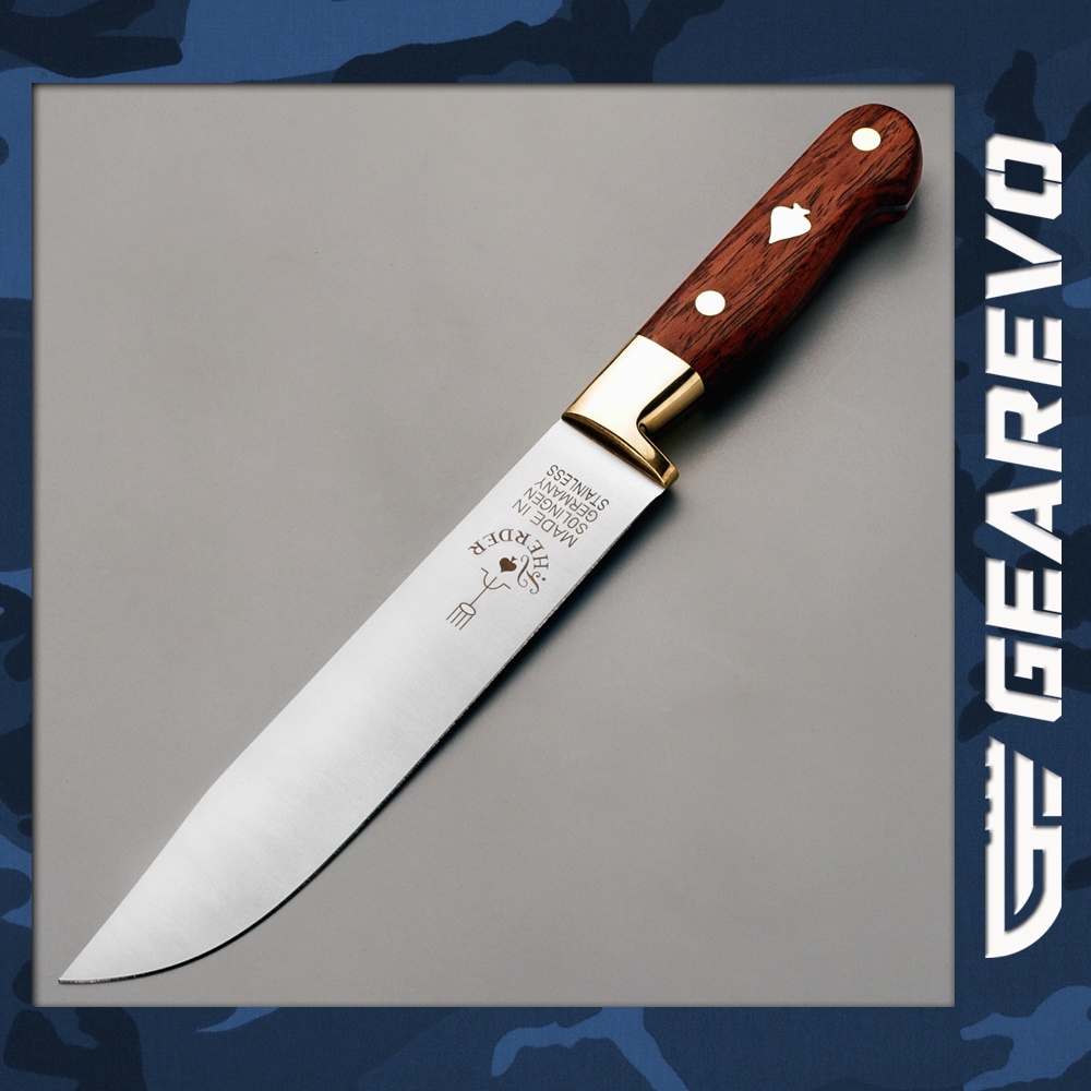 F. Herder 7 inch Chef/Kitchen/Meat Knife Classic Design with Brass ...