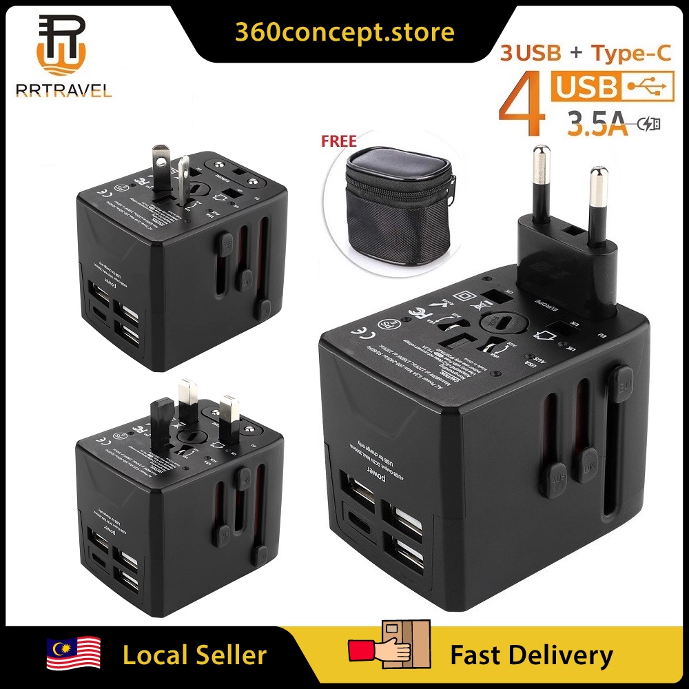 Universal Travel Adapter All in One International Worldwide Wall Power ...