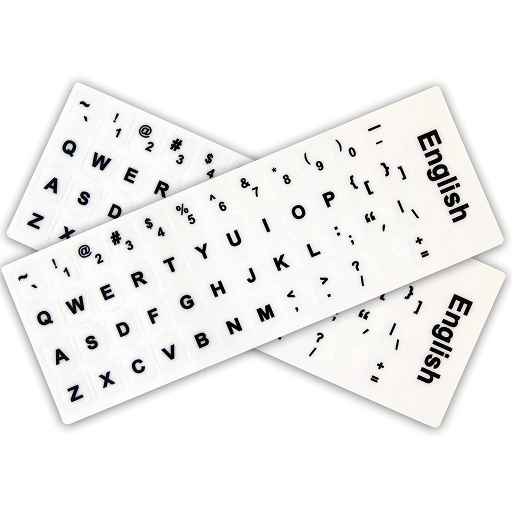 white/black English alphabet letters notebook keyboard stickers / Font ...