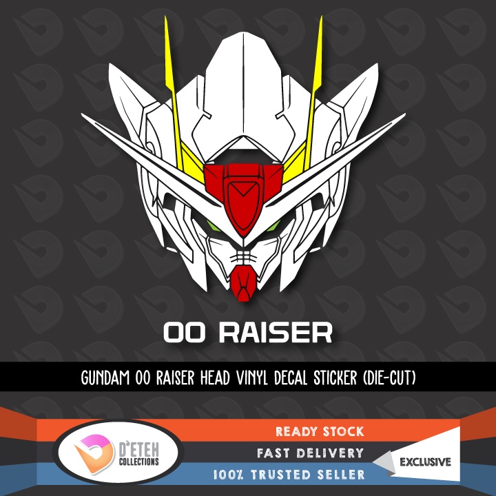 GUNDAM Head 00 Raiser Vinyl Decal Sticker (die-cut) | Shopee Malaysia