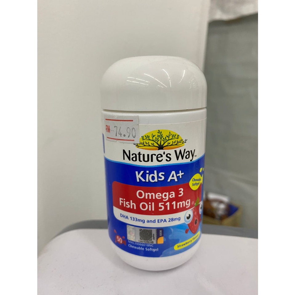 Ready Stock Nature's Way Kids A+ Omega 3 Fish Oil 511mg Kids Supplement ...