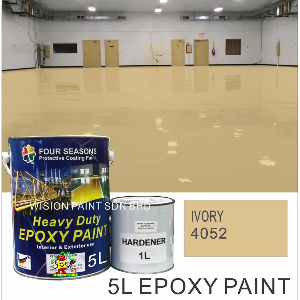 4052 IVORY ( 5L EPOXY FOUR SEASONS ) Paint Epoxy Floor Paint Coating 5 ...