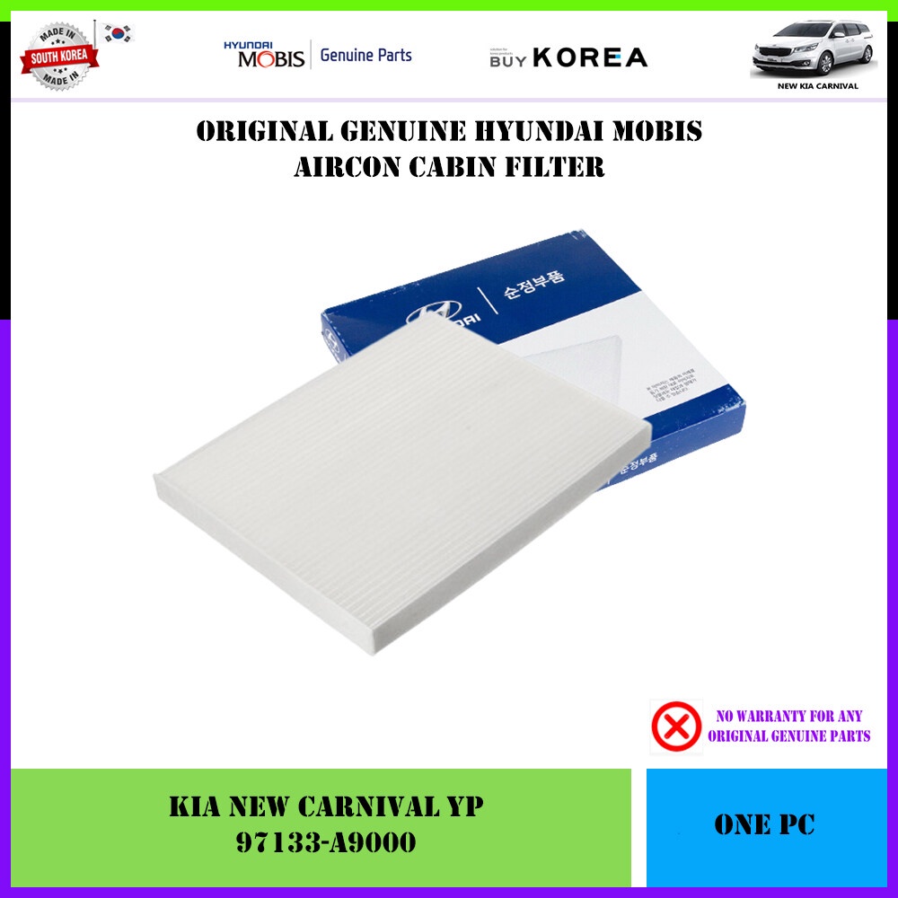 Kia New Carnival YP Genuine Hyundai Mobis Air Con Cabin Filter (97133 ...