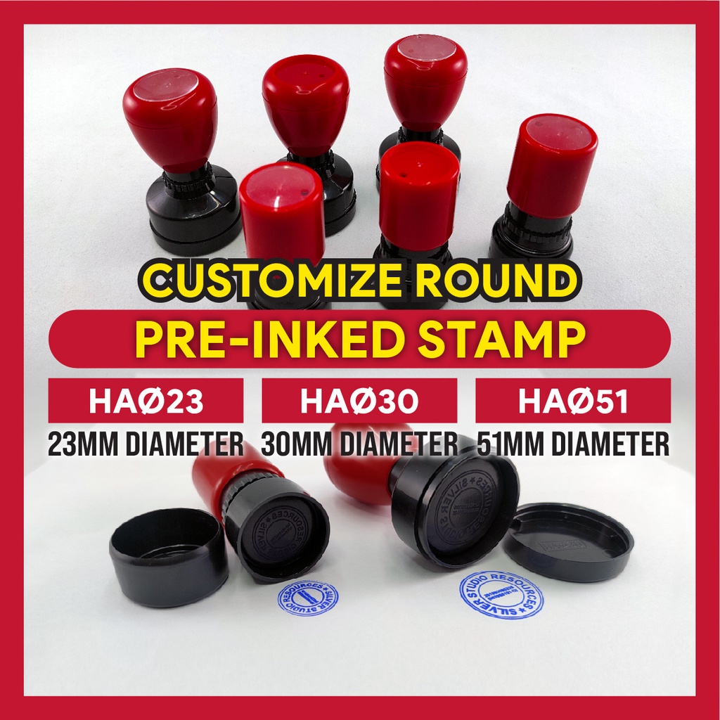 Customize Round Pre-Inked Stamp / Company Flash Stamp / Cop Syarikat Bulat / Rubber Stamp ...