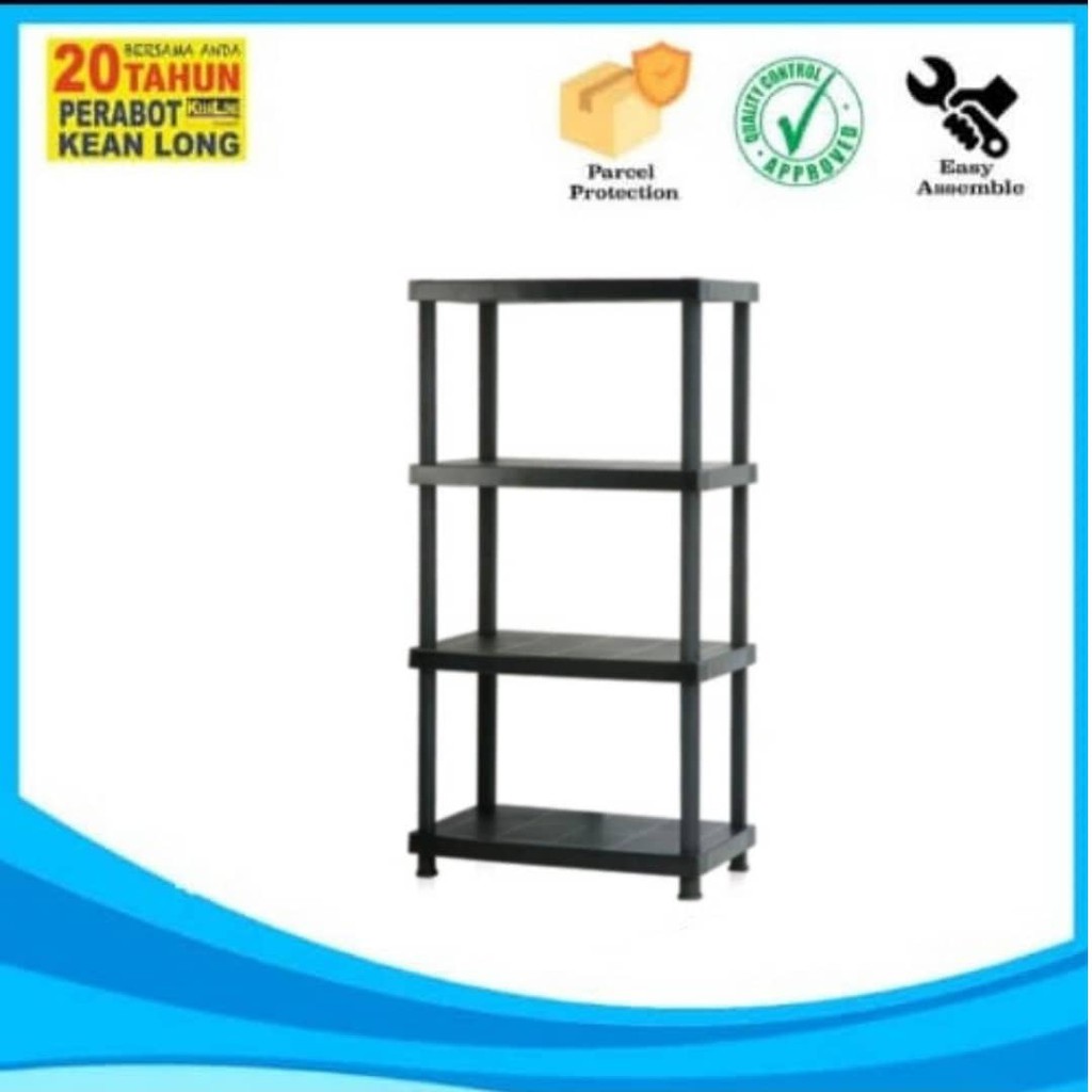 KLSB Rak Plastik 4 / 4 Tiers Plastic Rack / Rak Plastik Serbaguna ...