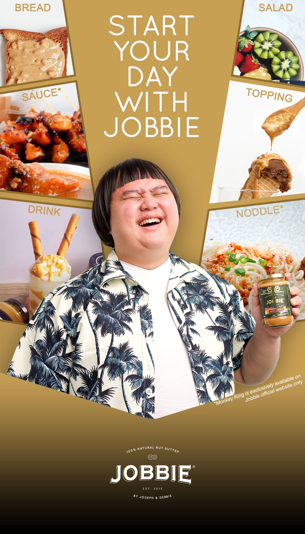 JOBBIE Peanut Butter - Chunky Pure (380g) | Shopee Malaysia