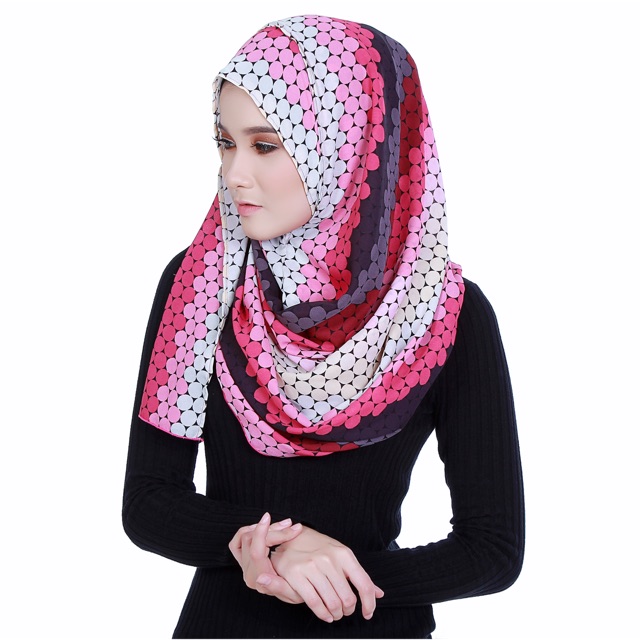Heidi Instant Shawl - Polka (Pink) | Shopee Malaysia