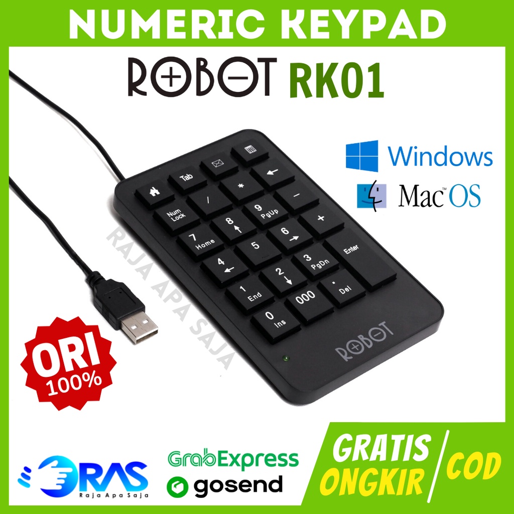 Numeric Keyboard Keypad Robot RK01 - Wired USB Keyboard Numberic Keypad ...