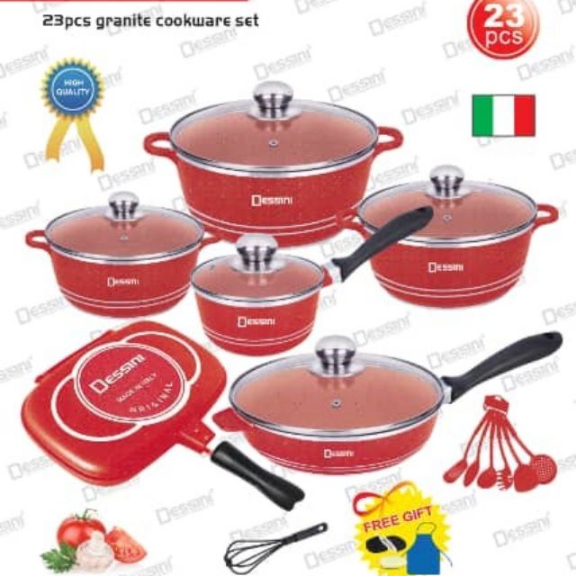 🔥HOT ITEMS🔥DESSINI ITALY COOKWARE SET (23PCS). | Shopee Malaysia