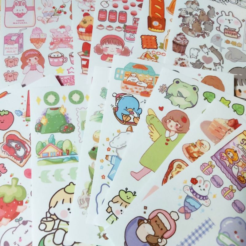 HSCC 1 Sheet Random Uncut Kawaii Sticker (Cut it Yourself) | Shopee ...