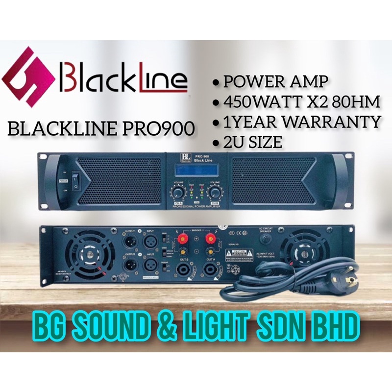 BLACKLINE PRO900 2CHANNEL 450WATT X2 80Hms PER CHANNEL POWER AMPLIFIER ...