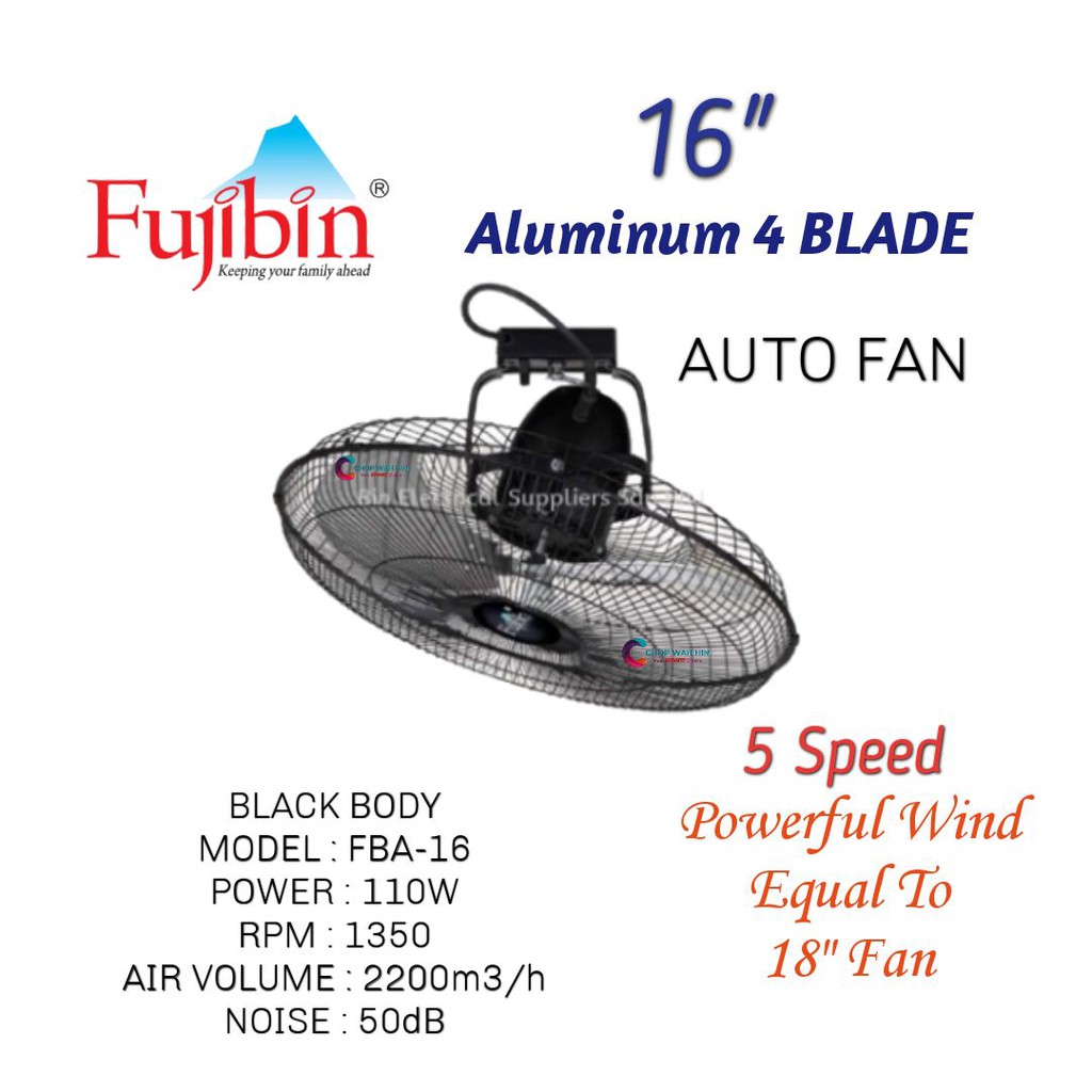 FUJIBIN 16" STAND FAN / WALL FAN / POWERFUL AUTO FAN / FLOOR FAN ...
