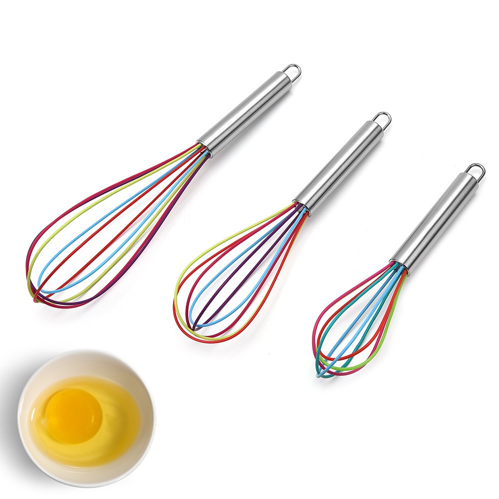EZ503 Color stainless steel silicone egg beater Silicone Coil Kitchen ...