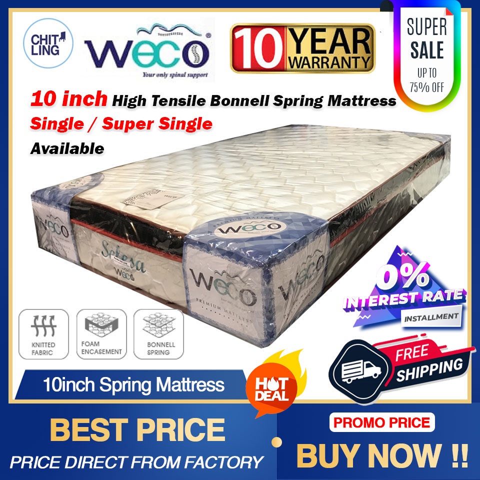 💥Free Shipping + Limited Deal💥 Spring Mattress 10inch Single/Super ...