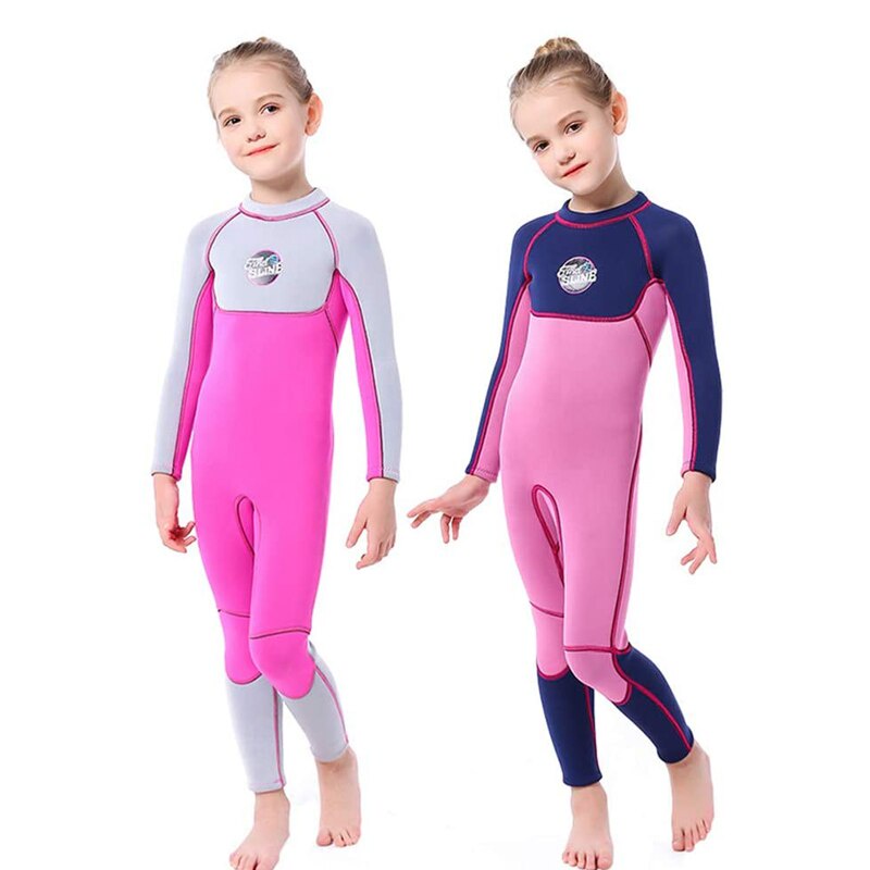 Girls Surf 3mm Neoprene Wetsuit Kids Colorful Swimsuit Scuba Diving ...