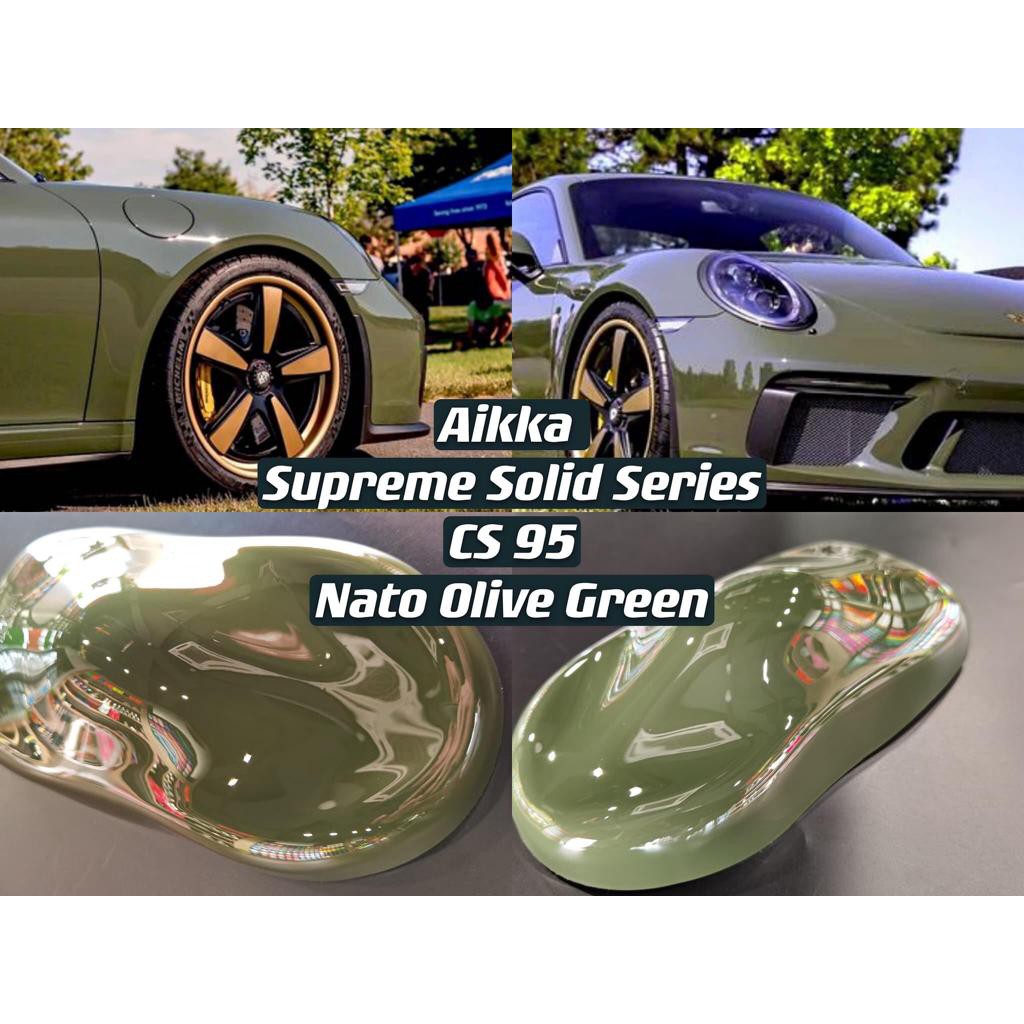 AIKKA CS95 NATO OLIVE GREEN OLD SCHOOL SUPREME SOLID COLOUR 2K PAINT ...