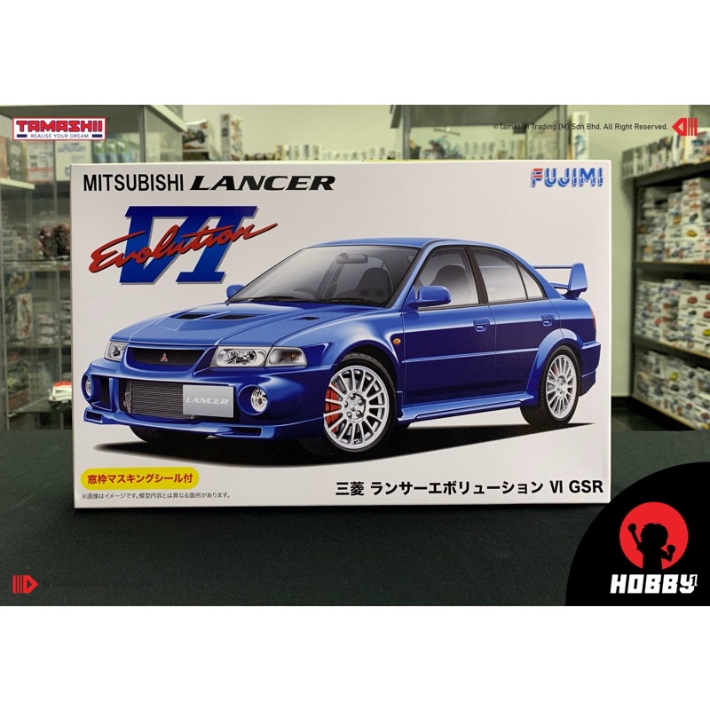 Fujimi Mitsubishi Lancer Evolution VI GSR w/Window Frame Masking (Scale ...