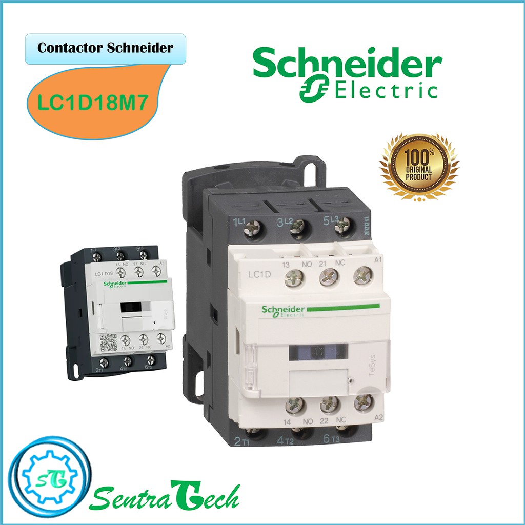 Contactor contactor schneider LC1D18M7 AC220V 18A 3P Original. Variation Of Type LC1D18 | Shopee ...