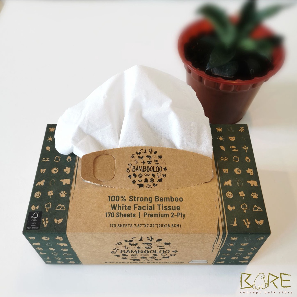 BAMBOOLOO-170sheets Bamboo Facial Tissues(2 ply)Paper Kertas Muka Tisu ...