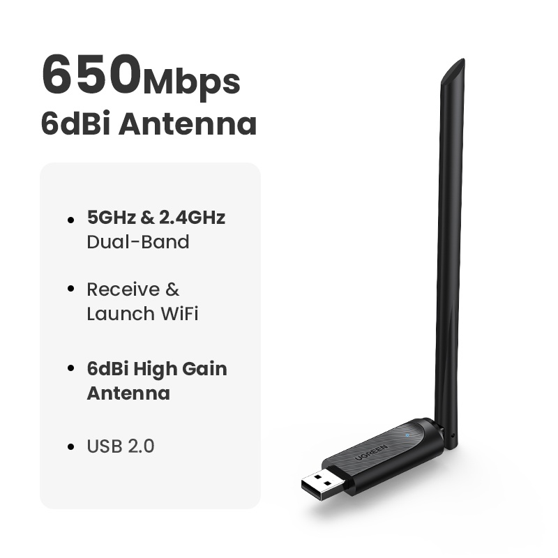 Ugreen Wifi Adapter Wireless Adapter 1300mbps 5ghz And 2 4ghz Dual Band