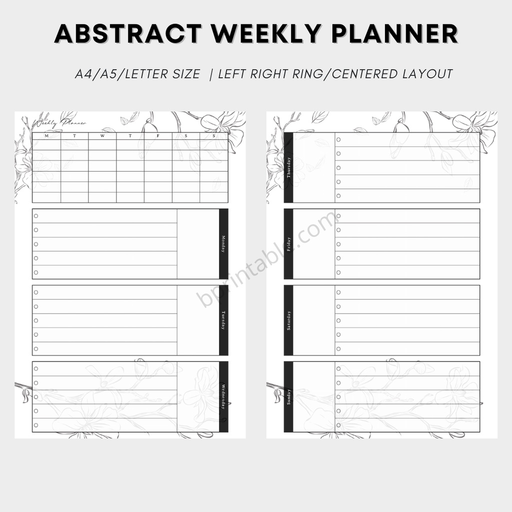 [PDF] Undated Abstract Weekly Schedule Weekly Planner, Printable ...