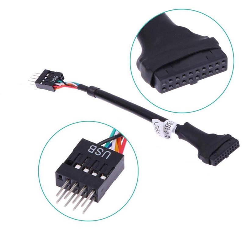 Motherboard USB 3.0 20 Pin Female to USB 2.0 9 pin Male CPU CASING ...