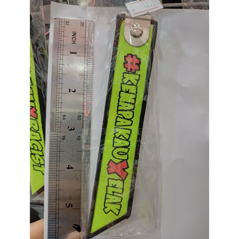 keychain Kain #kenapaxelak tulisan depan belakang | Shopee Malaysia