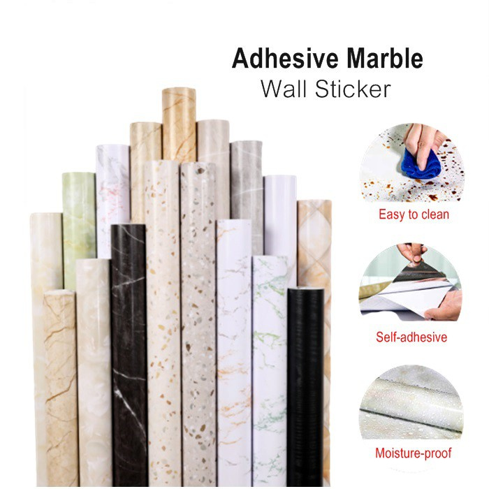 Marble Waterproof Self Adhesive Wallpaper Wardrobe Renovation ...