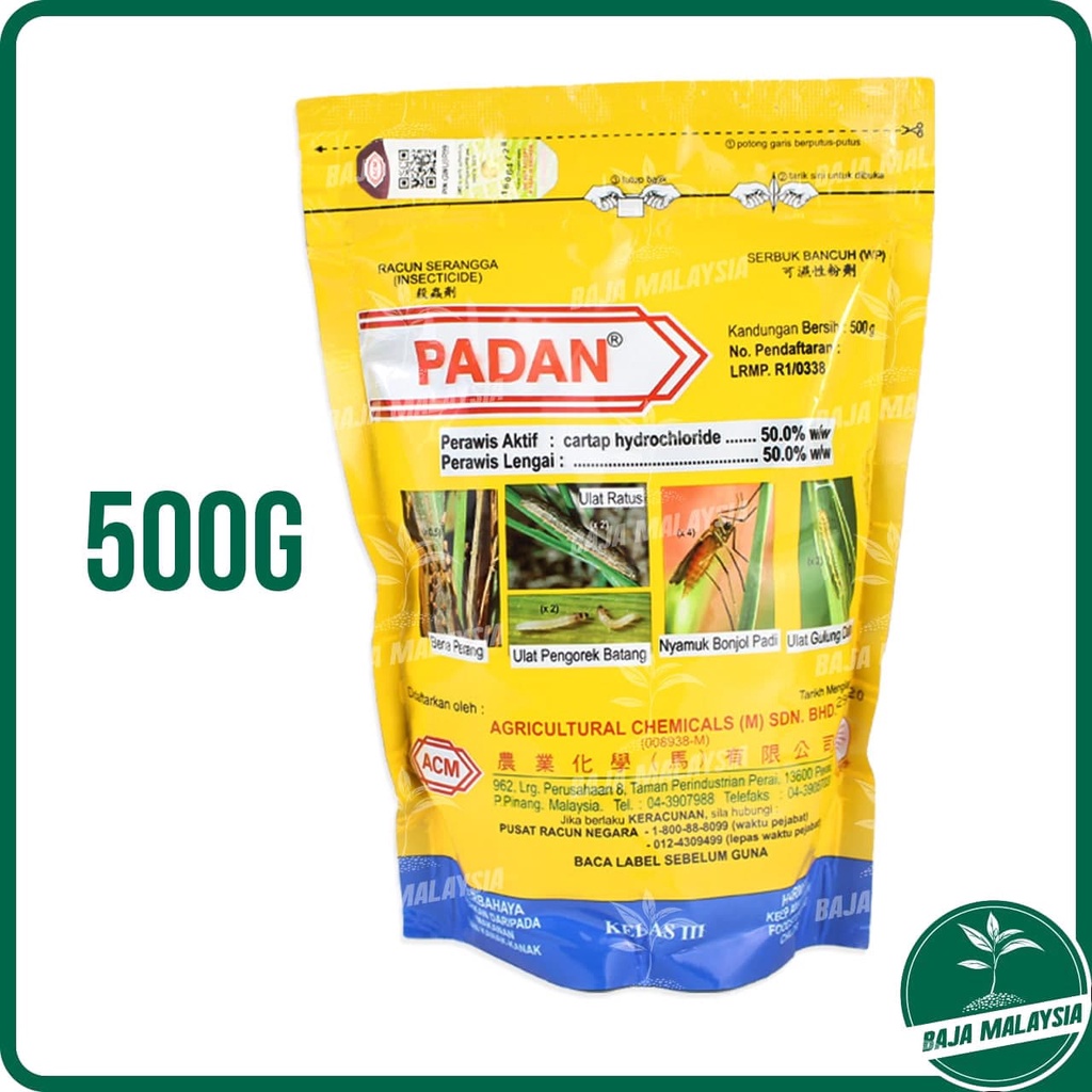 ACM Padan 500G Cartap Hydrochloride 50% Insecticide (Same As Akatap 50SP) Racun Serangga Bena ...