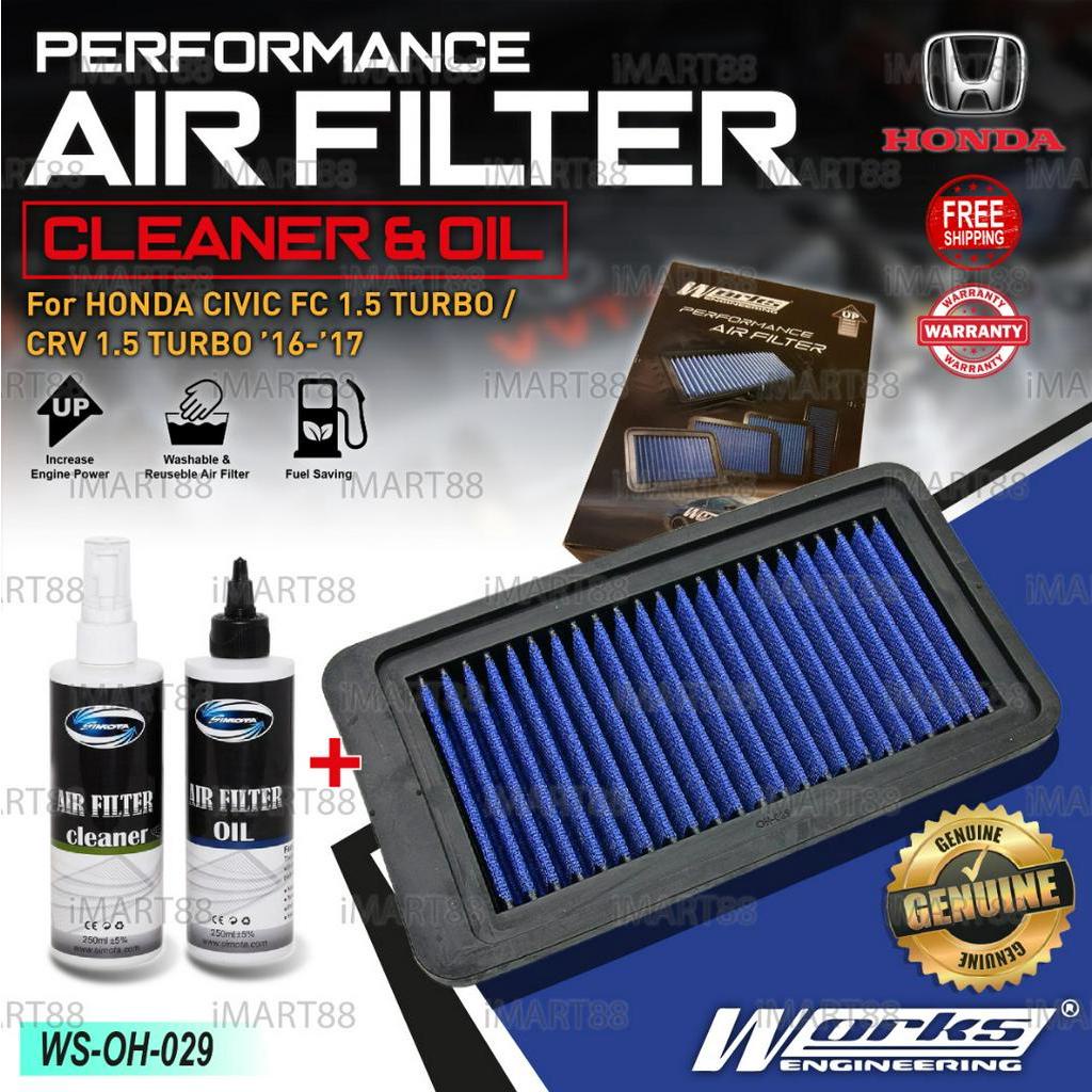 Works Engineering Air Filter Honda Civic FC 1.8L NA Civil FC CRV CR-V 1.5T L4 Turbo 2016-2021 ...