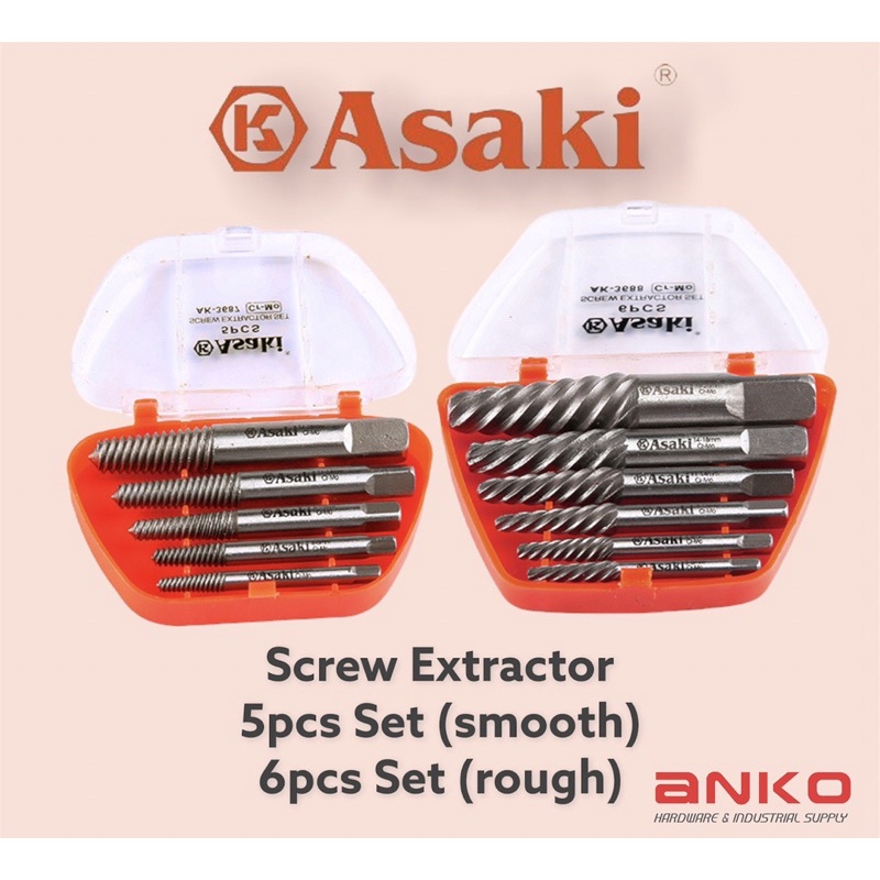 ASAKI SCREW EXTRACTOR (SMOOTH | ROUGH) | Shopee Malaysia