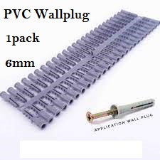 M6 (150’s) Plastic Wall Plug Anchor Expansion Bolt Pipe Column Concrete ...
