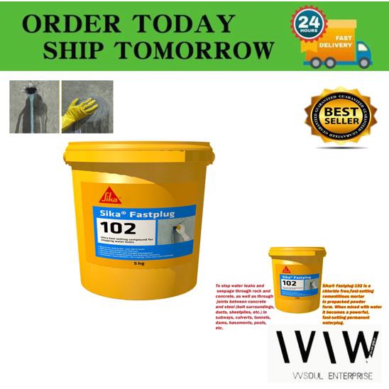 SIKA Fastplug-102 GREY ULTRA FAST SETTING COMPOUND FOR STOPPING WATER ...