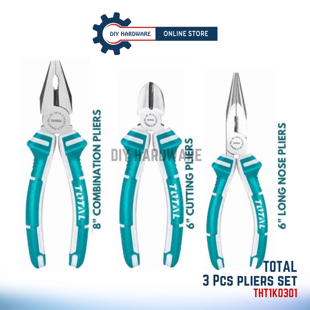 TOTAL Pliers Set (3 Pcs) THT1K0301 / THT1K0311 | Shopee Malaysia