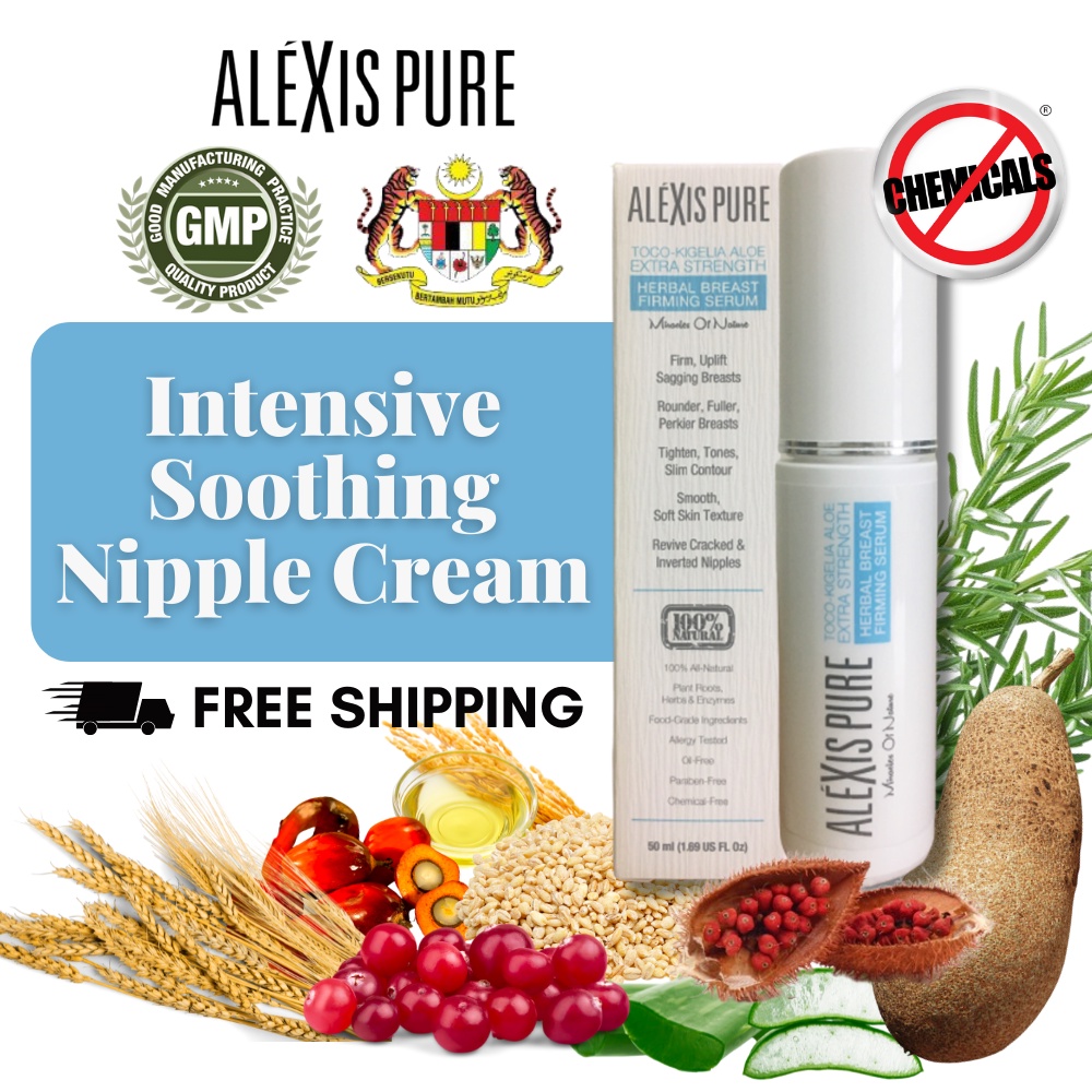 Alexis Pure Organic Nipple Cream Serum for Breastfeeding Moms, Nipple Crack, Sore, Dry, Inverted ...