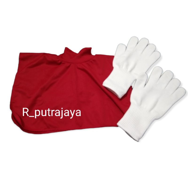 PUTIH MERAH Red scarf+ceremonial white gloves 1 piece/ceremonial red ...