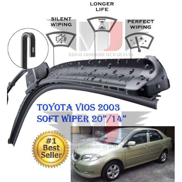 TOYOTA Vios 2003 100?r Wiper Soft Rubber Wipers Blade Compatible With ...