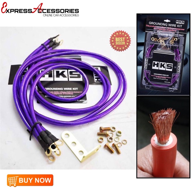(3 Colour) HKS Car Universal 5 Points Earth System Grounding Ground ...