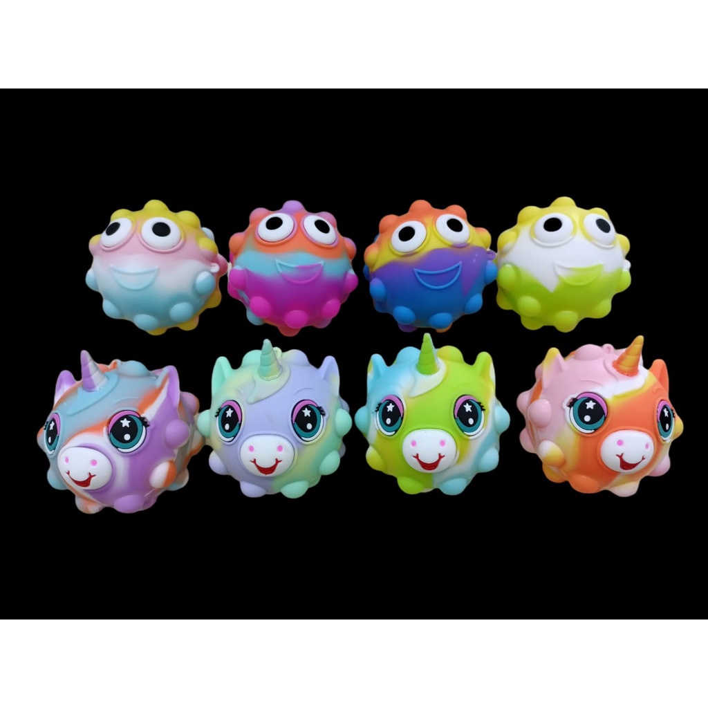 Pop It Fish & Unicorn Rainbow Ball 3D Parents & Children Toy | Shopee ...