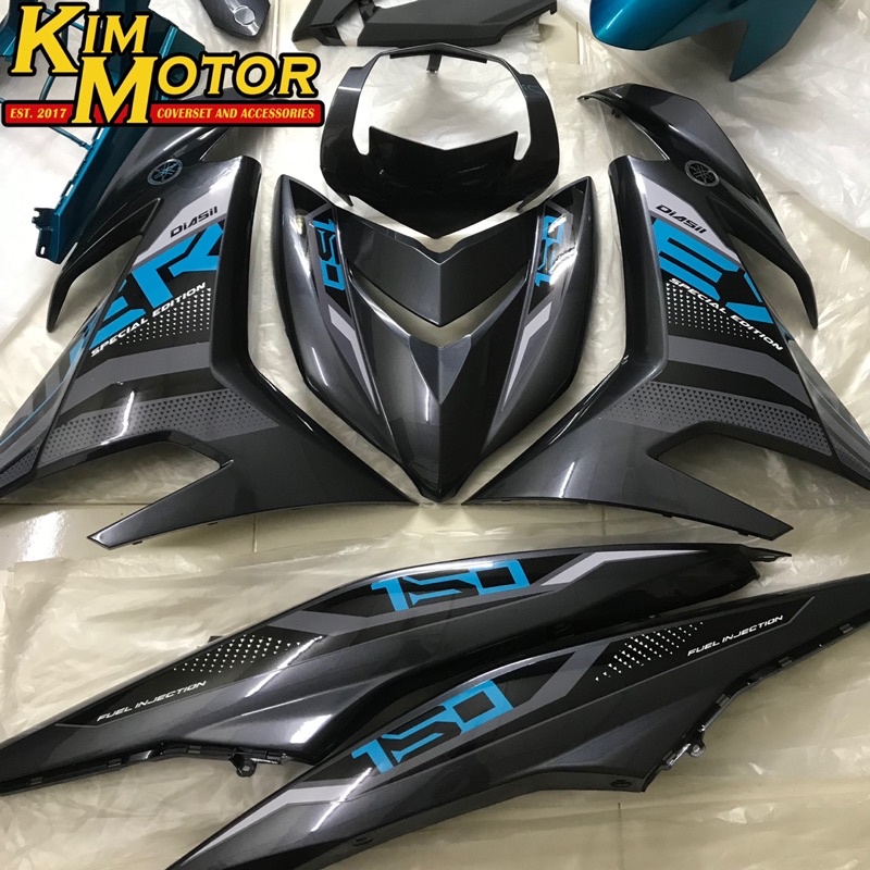 COVERSET Y15 V1 V2 ORIGINAL VELOZI EXCITER EXR DARK GREY SPECIAL ...