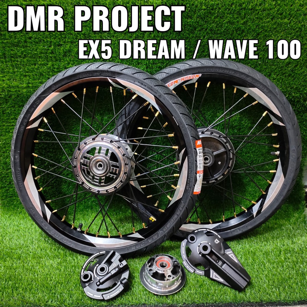 ALLOY RIM EX5 DREAM/W100 1.40X17 HUB CNC FULL SET ( THUNDER & 3 CALIT ...