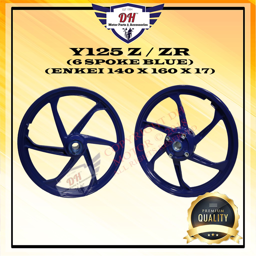 Y125 Z / ZR / LC135 5S ENKEI FULL CHOP SPORT RIM WITH BUSH AND BEARING 6 SPOKE 140 X 160 X 17 ...