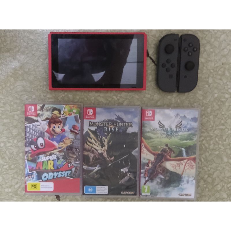 nintendo switch used game (mh rise,mh story2, super mario odyssey ...