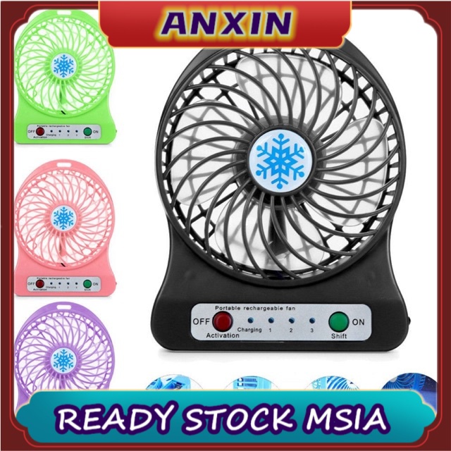 READY STOCK🔥OFFER Portable Mini Fan FAN 3 Speeds Kipas + Battery AIR ...