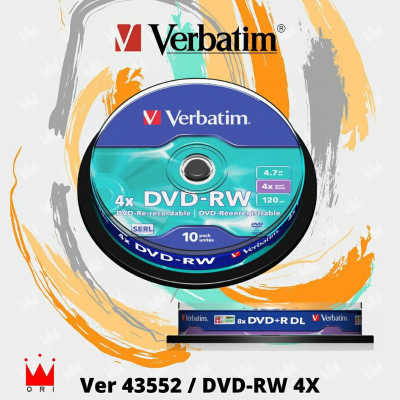 ORIGINAL GENUINE VERBATIM 4X DVD-RW 10PCS BOX | Shopee Malaysia