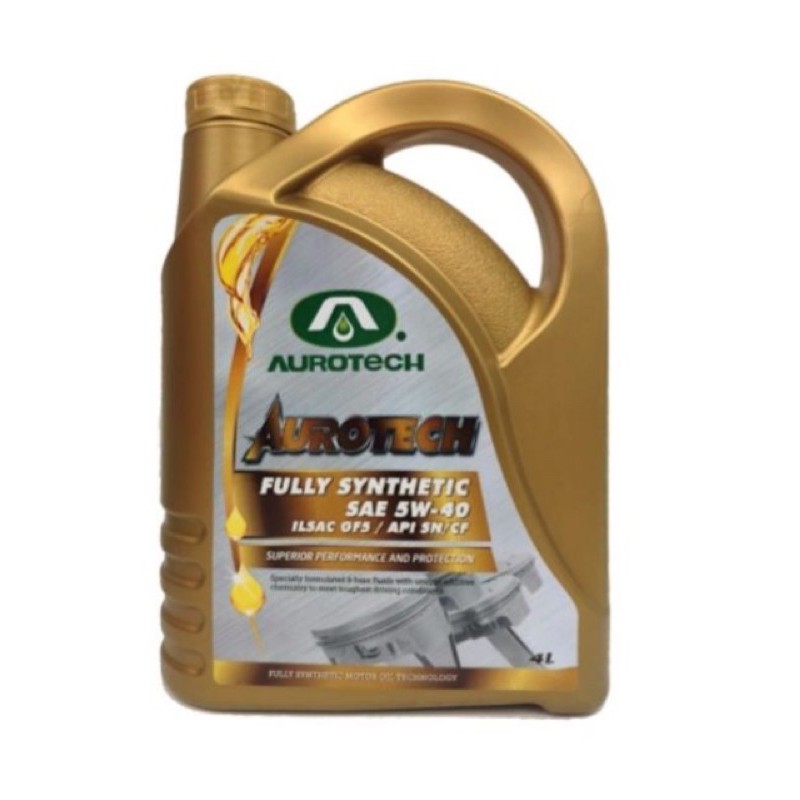 Aurotech Fully Synthetic Engine Oil 5w40 4L High Performance | Shopee ...