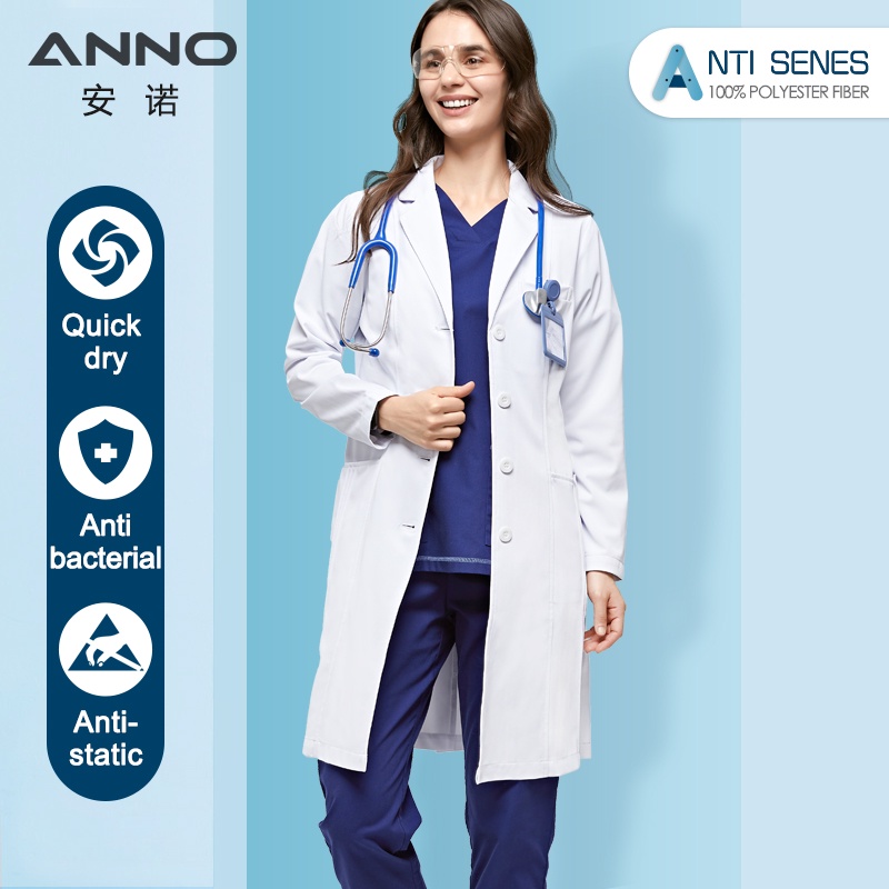 ANNO Promotion Medical White Doctor Overall Coats 99%Polyester 1 ...