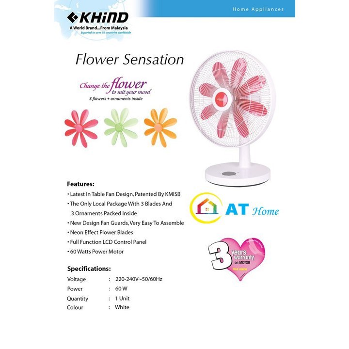 Khind Flower Table Fan TF1435FL - Fan that Brightens Your day | Shopee ...