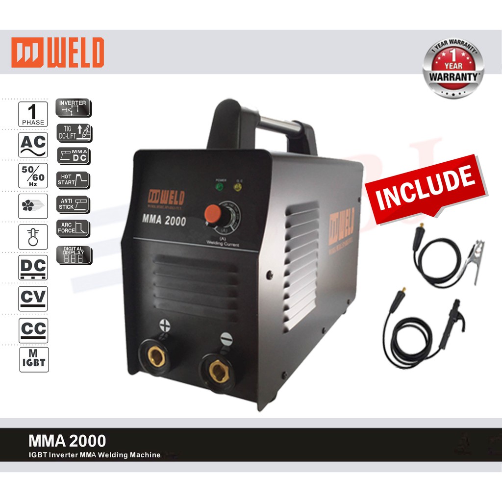 WELD MMA 2000 IGBT Inverter MMA Welding Machine | Shopee Malaysia